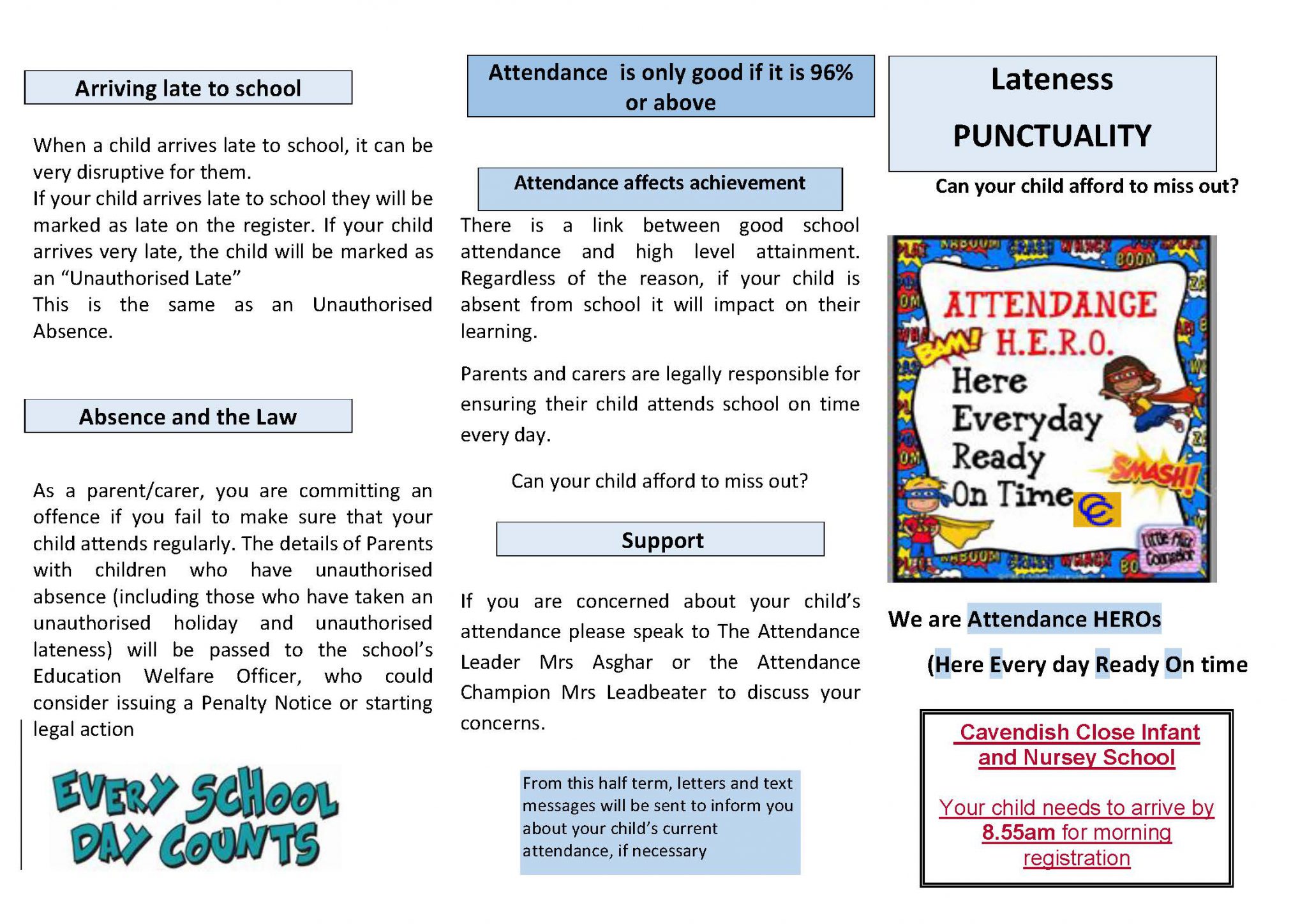 Attendance – Cavendish Close Infant and Nursery School